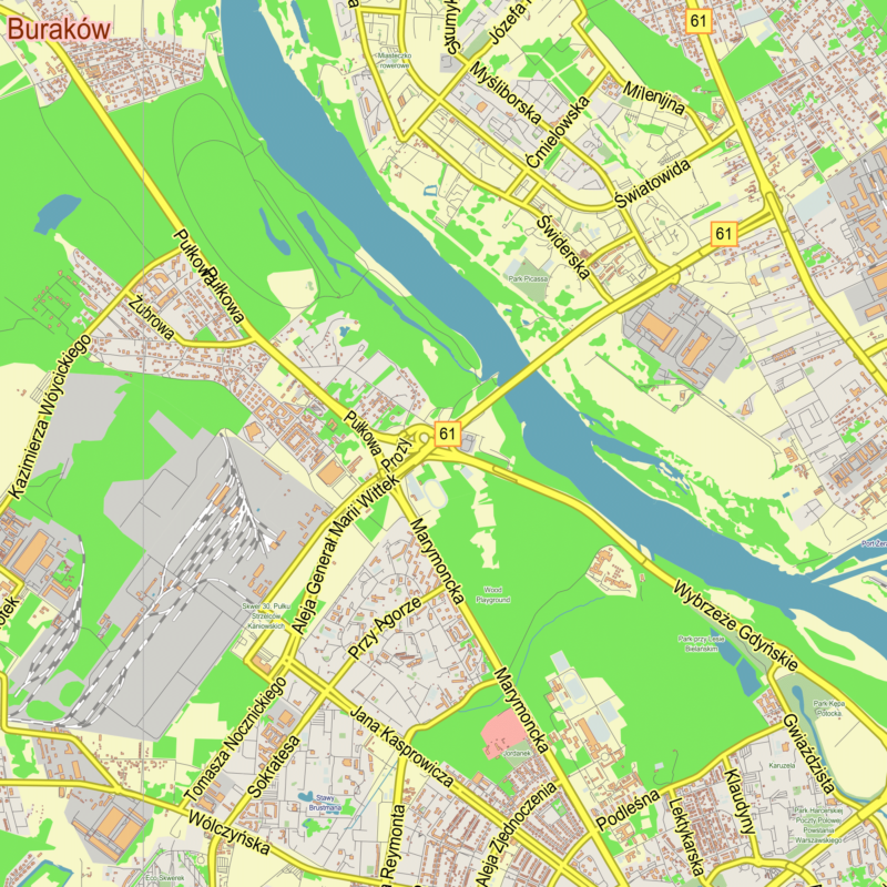 Warsaw Poland editable layered PDF Vector Map – Maps in Vector ...