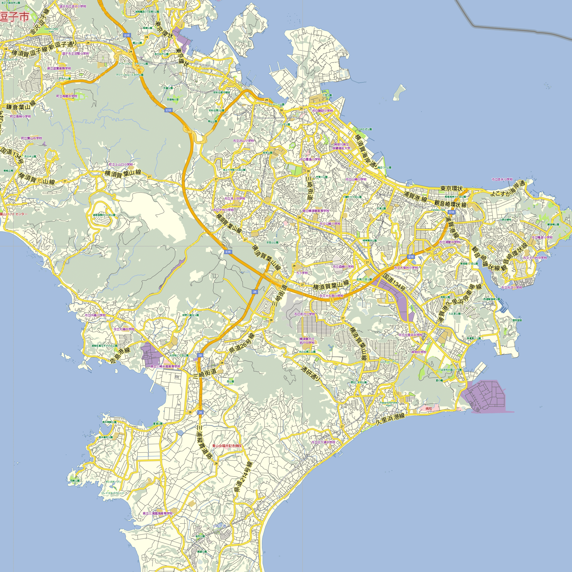Yokohama Japan editable layered PDF Vector Map Version 2 – Maps in ...