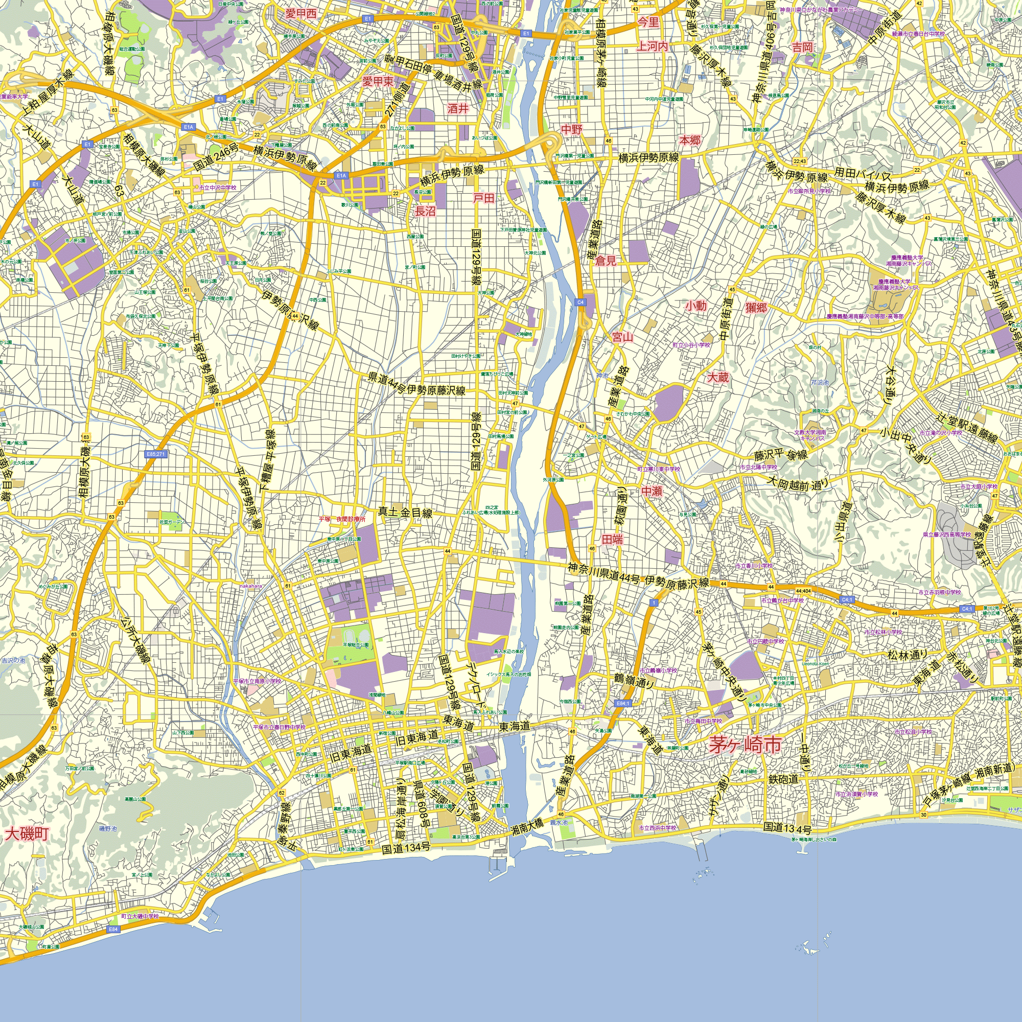 Yokohama Japan editable layered PDF Vector Map Version 2 – Maps in ...