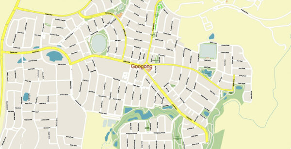 Canberra Australia Map Vector Exact High Detailed City Plan editable ...