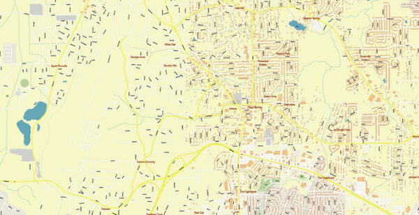 Chattanooga Tennessee US Map Vector Exact High Detailed City Plan ...