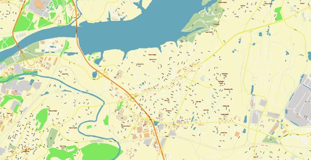 Chattanooga Tennessee US Map Vector Exact High Detailed City Plan ...