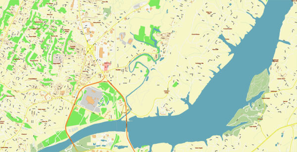 Chattanooga Tennessee US Map Vector Exact High Detailed City Plan ...