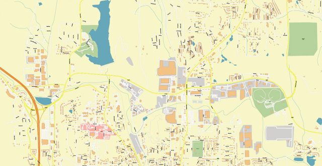 Chattanooga Tennessee US PDF Vector Map: Exact High Detailed City Plan ...