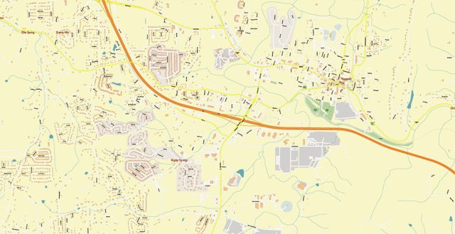 Chattanooga Tennessee US Map Vector Exact High Detailed City Plan ...