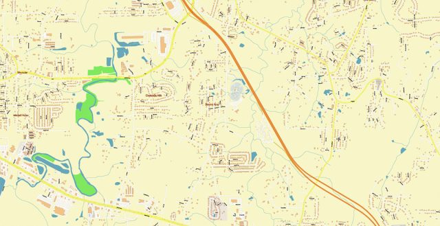 Chattanooga Tennessee US Map Vector Exact High Detailed City Plan ...