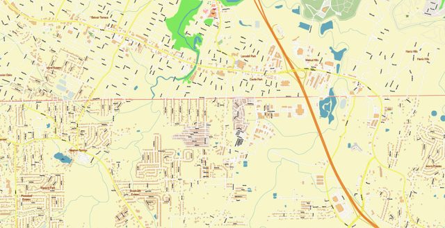 Chattanooga Tennessee US Map Vector Exact High Detailed City Plan ...