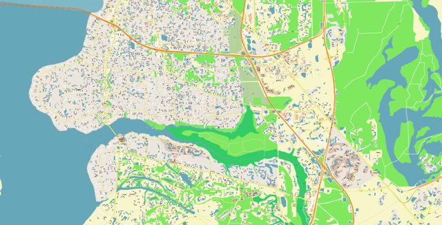 Jacksonville Florida US City Vector Map PDF: Exact High Detailed Urban ...