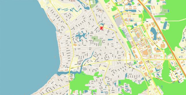 Jacksonville Florida US City Vector Map PDF: Exact High Detailed Urban ...
