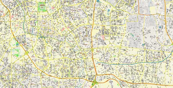 Jakarta Indonesia PDF Vector Map: Exact High Detailed City Plan ...