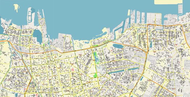 Jakarta Indonesia PDF Vector Map: Exact High Detailed City Plan ...