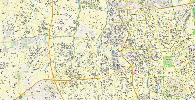 Jakarta Indonesia Map Vector Exact High Detailed City Plan editable ...