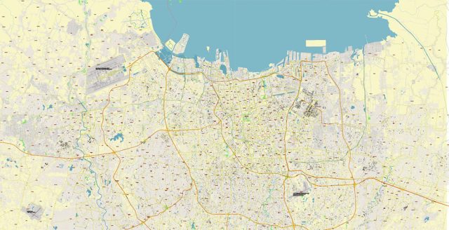 Jakarta Indonesia Map Vector Exact High Detailed City Plan editable ...