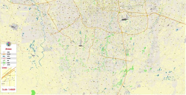 Jakarta Indonesia Map Vector Exact High Detailed City Plan editable ...