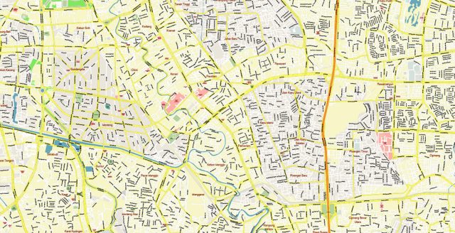Jakarta Indonesia PDF Vector Map: Exact High Detailed City Plan ...
