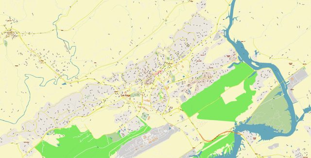Knoxville + Oak Ridge Tennessee US Map Vector Exact High Detailed City ...
