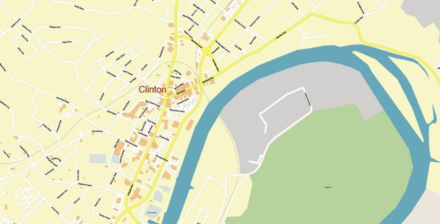 Knoxville + Oak Ridge Tennessee US Map Vector Exact High Detailed City ...