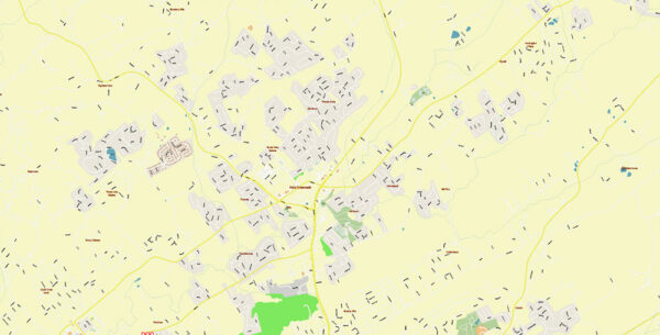 Knoxville + Oak Ridge Tennessee US Map Vector Exact High Detailed City ...