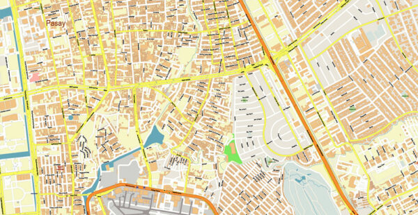 Manila Philippines Map Vector Exact High Detailed City Plan editable ...