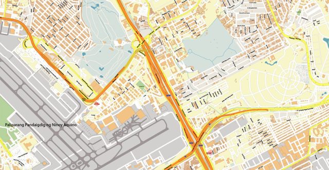 Manila Philippines Map Vector Exact High Detailed City Plan editable ...