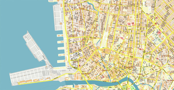 Manila Philippines Map Vector Exact High Detailed City Plan editable ...