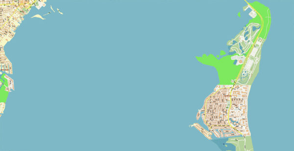 Miami Florida US Map Vector Exact High Detailed City Plan editable ...