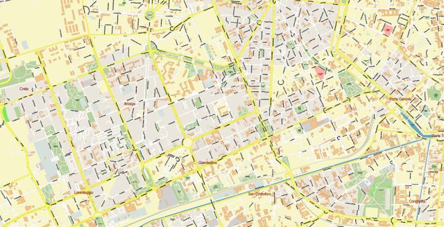 Milan / Milano Italy City Vector Map Exact High Detailed Urban Plan ...