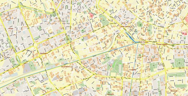 Milan / Milano Italy City Vector Map Exact High Detailed Urban Plan ...