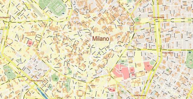 Milan / Milano Italy City Vector Map PDF: Exact High Detailed Urban ...