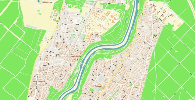 Munich Munchen Germany Map Vector Exact High Detailed City Plan ...