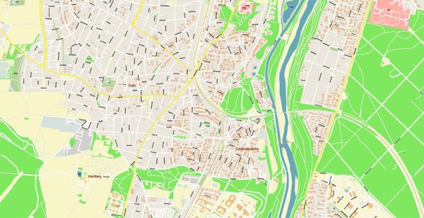 Munich Munchen Germany Map Vector Exact High Detailed City Plan ...