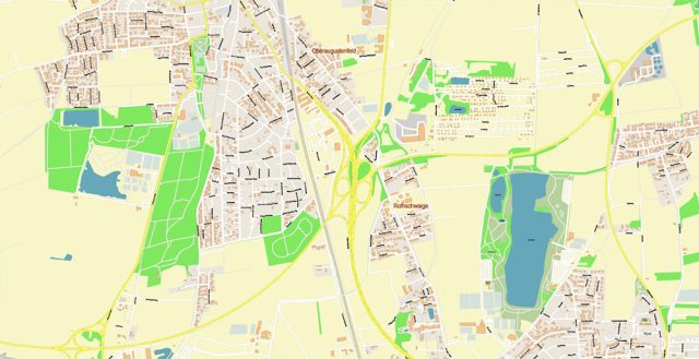 Munich Munchen Germany Map Vector Exact High Detailed City Plan ...