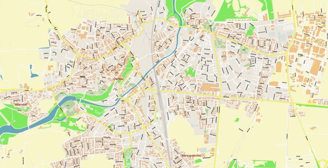 Munich Munchen Germany Map Vector Exact High Detailed City Plan ...