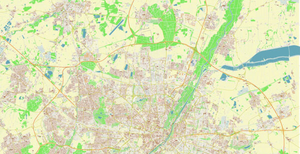 Munich Munchen Germany Map Vector Exact High Detailed City Plan ...