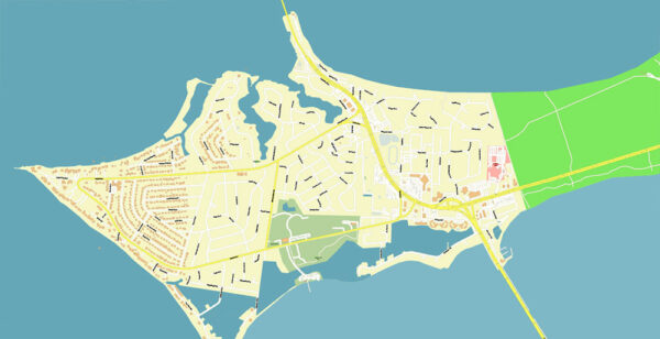 Pensacola Florida US City Vector Map PDF: Exact High Detailed Urban ...