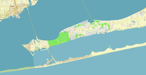 Pensacola Florida US City Vector Map PDF: Exact High Detailed Urban ...