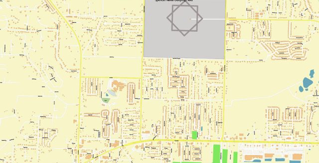 Pensacola Florida US City Vector Map PDF: Exact High Detailed Urban ...