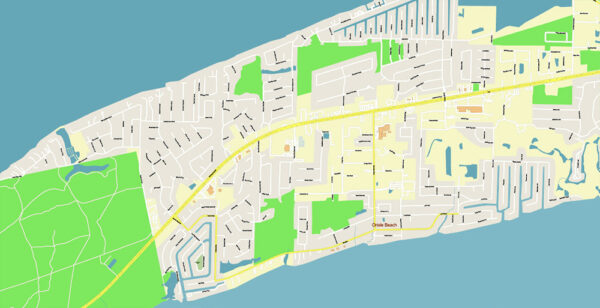 Pensacola Florida US City Vector Map PDF: Exact High Detailed Urban ...