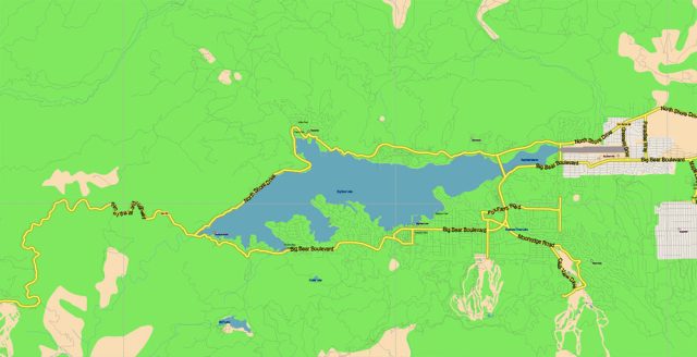 California Southern Part US Map Vector Exact High Detailed Region Plan ...