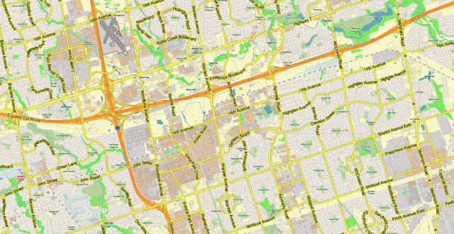 Toronto Canada Map Vector City Plan Low Detailed (for small print size ...