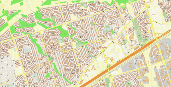 Toronto Canada Map Vector Exact High Detailed City Plan editable Adobe ...