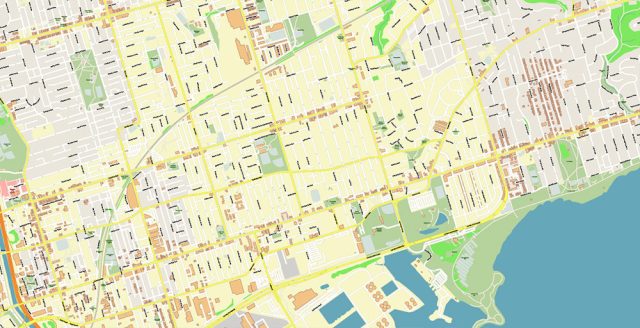 Toronto Canada Map Vector Exact High Detailed City Plan editable Adobe ...