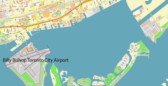 Toronto Canada Map Vector Exact High Detailed City Plan editable Adobe ...