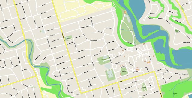 Toronto Canada Map Vector Exact High Detailed City Plan editable Adobe ...