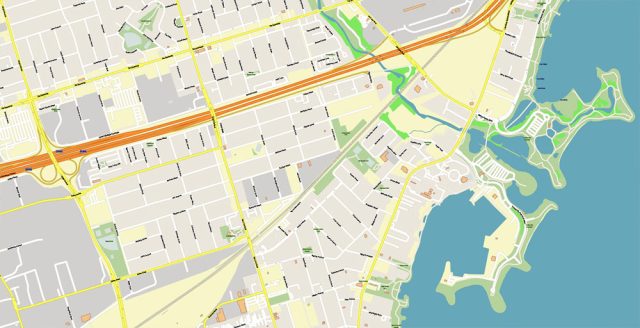 Toronto Canada Map Vector Exact High Detailed City Plan editable Adobe ...