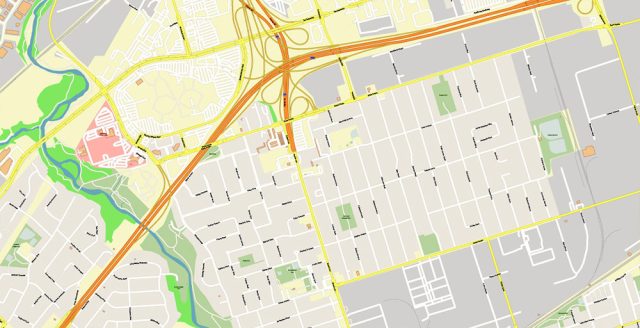 Toronto Canada Map Vector Exact High Detailed City Plan editable Adobe ...