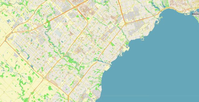 Toronto Canada Map Vector Exact High Detailed City Plan editable Adobe ...