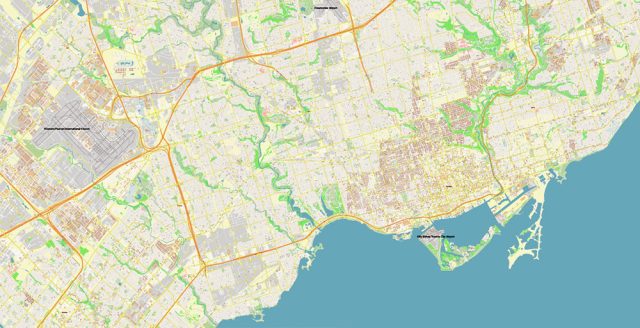 Toronto Canada Map Vector Exact High Detailed City Plan editable Adobe ...