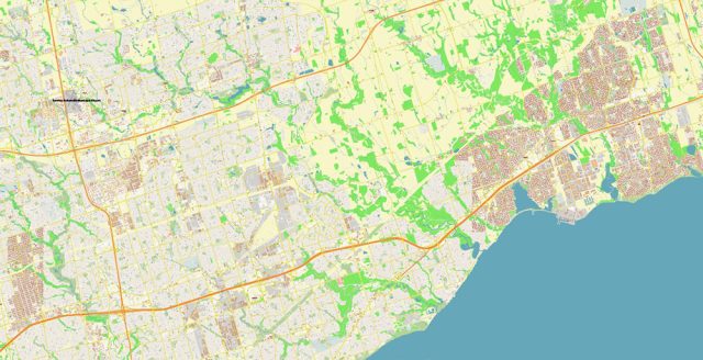 Toronto Canada Map Vector Exact High Detailed City Plan editable Adobe ...