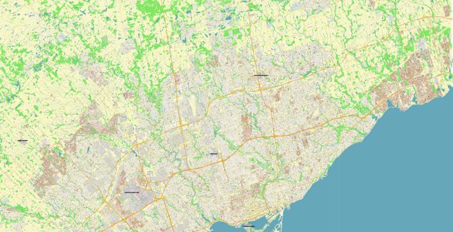Toronto Canada Map Vector Exact High Detailed City Plan editable Adobe ...